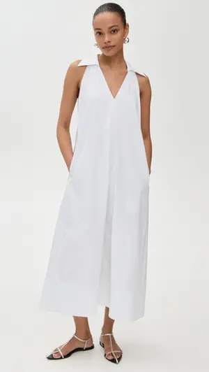 SIMONMILLER Nava Poplin Midi Dress - Macadamia