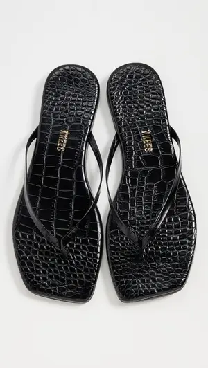 Tkees Square Toe Lily Flip Flops - Sable Croc