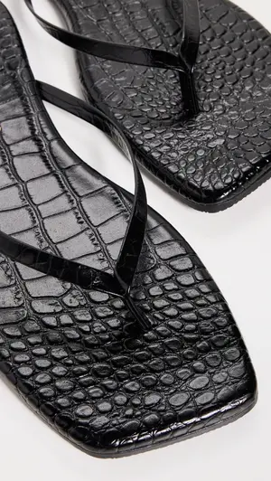 Tkees Square Toe Lily Flip Flops - Sable Croc