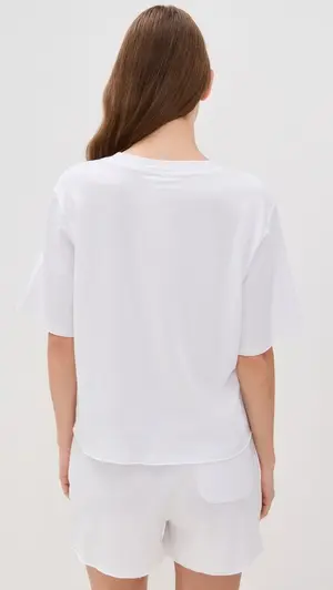 Polo Ralph Lauren French Terry Short Sleeve Pajamas Set - White