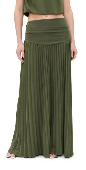 Lioness Field Of Dreams Maxi Skirt - Olive