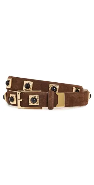 AUREUM No. 2 Studded Suede Belt - Chocolate