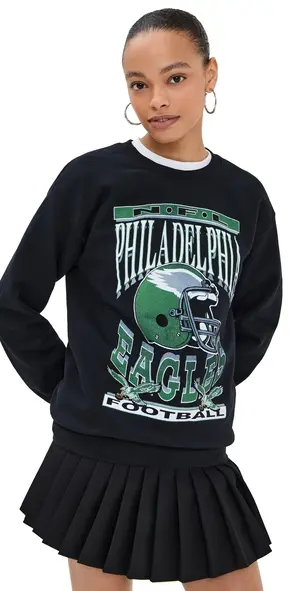 Junk Food Eagles Helmet Crewneck Sweatshirt