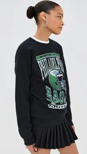 Junk Food Eagles Helmet Crewneck Sweatshirt
