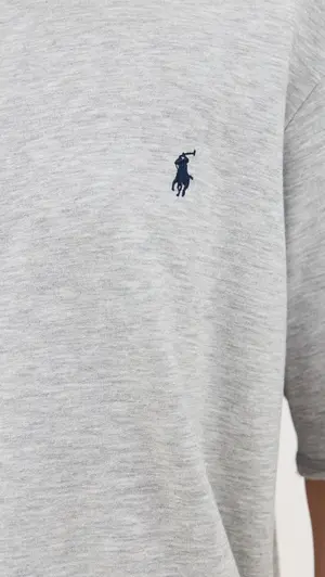 Polo Ralph Lauren French Terry Short Sleeve Pajama Set - Heather Grey
