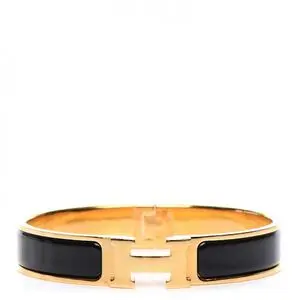 Hermès Clic Clac H Enamel Gm Bracelet - Noir Black