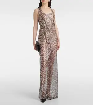 JACQUES WEI Crystal-embellished Maxi Dress