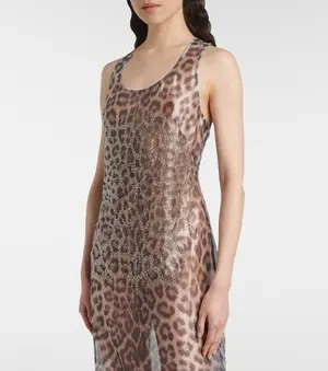 JACQUES WEI Crystal-embellished Maxi Dress