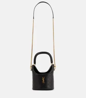 Saint Laurent Gaby Leather Bucket Bag - Black