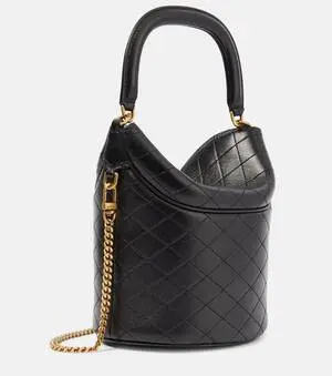 Saint Laurent Gaby Leather Bucket Bag - Black