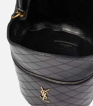 Saint Laurent Gaby Leather Bucket Bag - Black