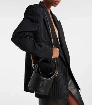 Saint Laurent Gaby Leather Bucket Bag - Black