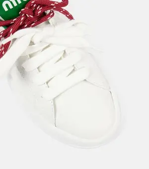 Miu Miu Leather Sneakers - White