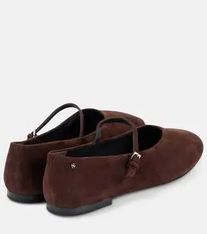 Tory Burch Suede Mary Jane Flats - Brown