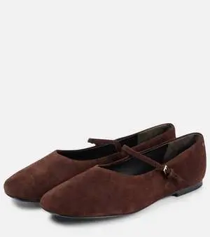 Tory Burch Suede Mary Jane Flats - Brown