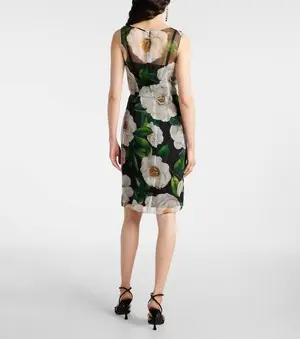 Dolce & Gabbana Floral Silk Chiffon Cocktail Dress