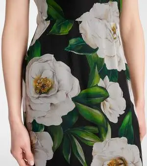 Dolce & Gabbana Floral Silk Chiffon Cocktail Dress