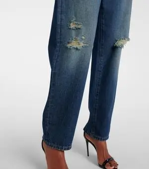 Dolce & Gabbana Distressed Straight Leg Jeans