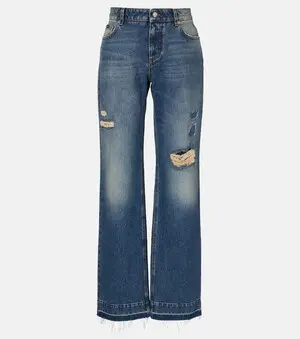 Dolce & Gabbana Distressed Straight Leg Jeans