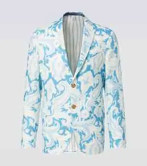 Etro Printed Single-breasted Cotton Blazer