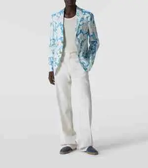 Etro Printed Single-breasted Cotton Blazer