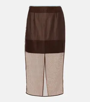 JACQUES WEI Chiffon Midi Skirt