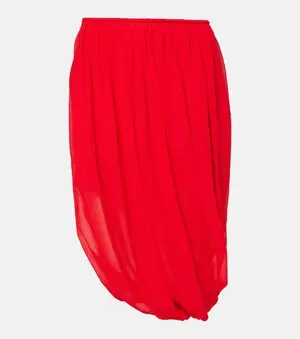 JACQUES WEI Chiffon Midi Skirt - Red