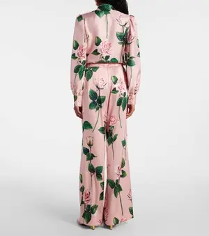 Dolce & Gabbana Floral Silk-blend Satin Palazzo Pants