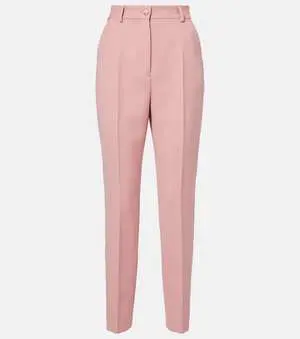 Dolce & Gabbana Virgin Wool Slim Pants - Pink
