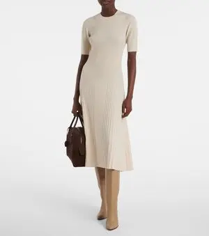 JOSEPH Ribbed-knit Wool Midi Dress