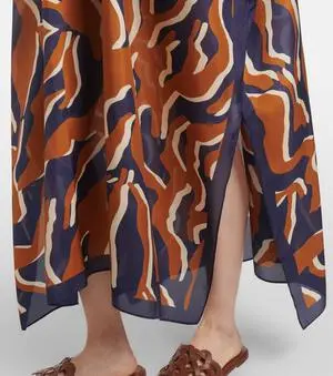 ERES Archipel Printed Gathered Silk Kaftan - Orange