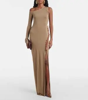 NENSI DOJAKA Asymmetric Ruffled Maxi Dress