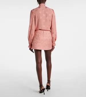 Dolce & Gabbana Floral Jacquard Miniskirt - Pink