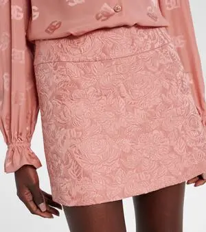 Dolce & Gabbana Floral Jacquard Miniskirt - Pink