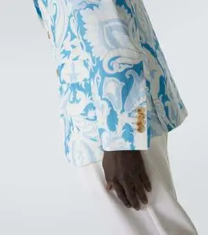Etro Printed Single-breasted Cotton Blazer - Multicoloured