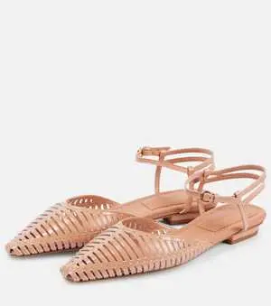 Ulla Johnson Violette Leather Flats - Beige