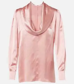 Dolce & Gabbana Draped Silk Satin Blouse