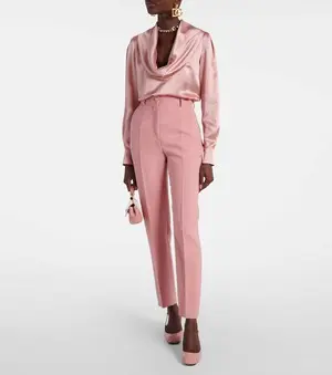 Dolce & Gabbana Draped Silk Satin Blouse