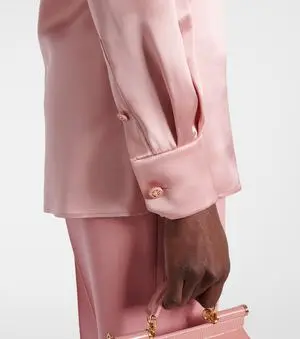 Dolce & Gabbana Draped Silk Satin Blouse