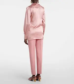 Dolce & Gabbana Draped Silk Satin Blouse