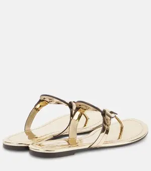 Tory Burch Miller Metallic Leather Thong Sandals