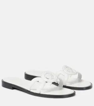 Versace La Medusa '95 Leather Sandals - White