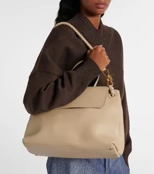 Bottega Veneta Ciao Ciao Knot Medium Leather Tote - Beige