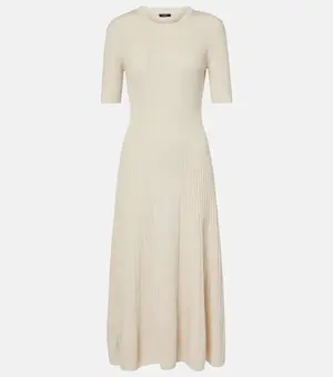 JOSEPH Ribbed-knit Wool Midi Dress