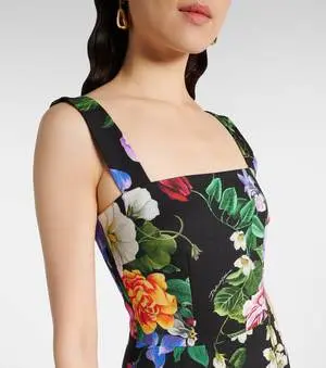 Dolce & Gabbana Floral Cotton-blend Midi Dress