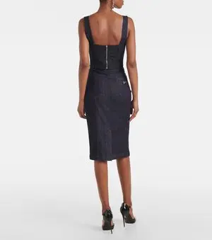 Dolce & Gabbana Denim Bustier Top - Blue
