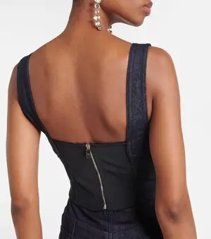 Dolce & Gabbana Denim Bustier Top - Blue