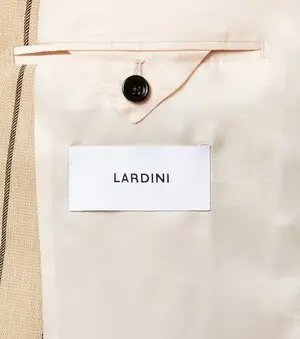 LARDINI Striped Double-breasted Linen And Wool Blazer