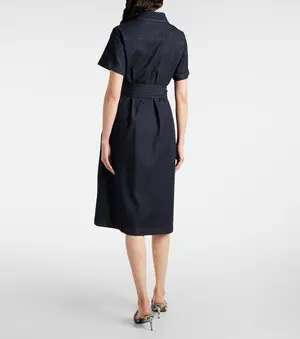 Dolce & Gabbana Belted Denim Shirt Dress - Blue