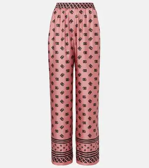 Dolce & Gabbana Dg Silk Satin Palazzo Pants - Pink